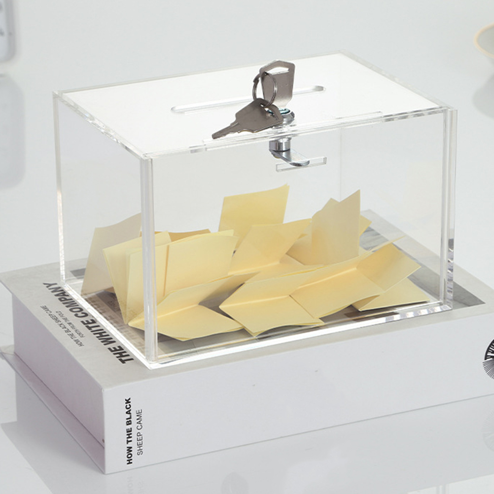 [READY STOCK] Raffle Drum Transparent Card Box Letter Post Container ...