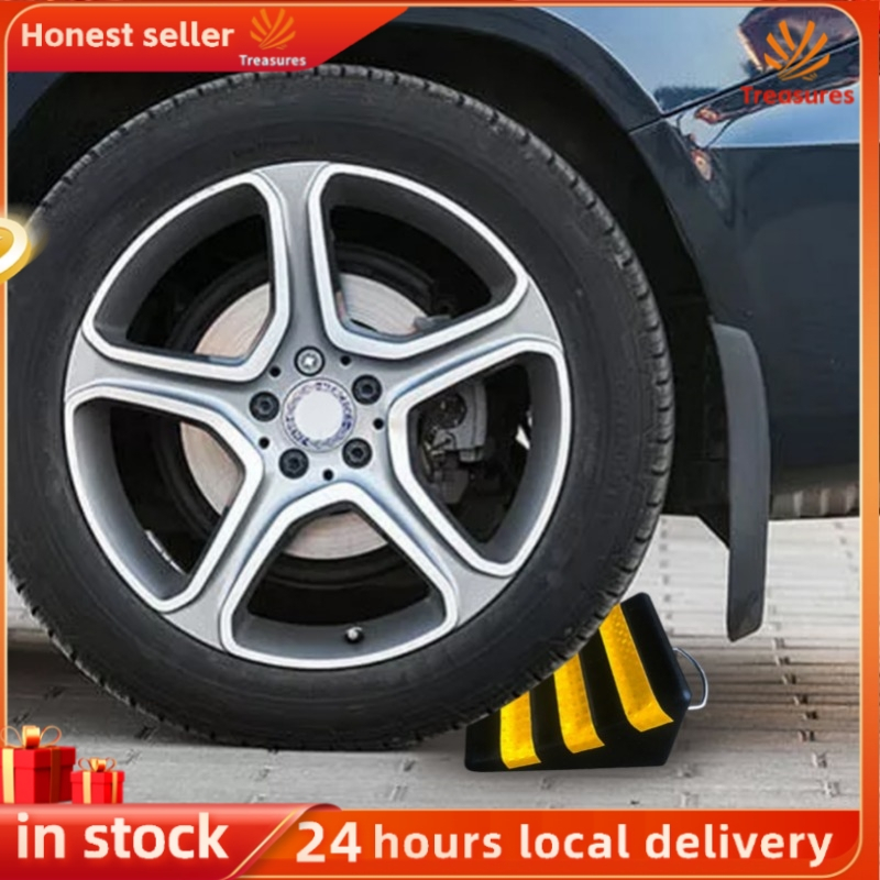 2Pcs Heavy Duty Rubber Car Vehicle Parking Wheel Stoppers Tire Chocks ...