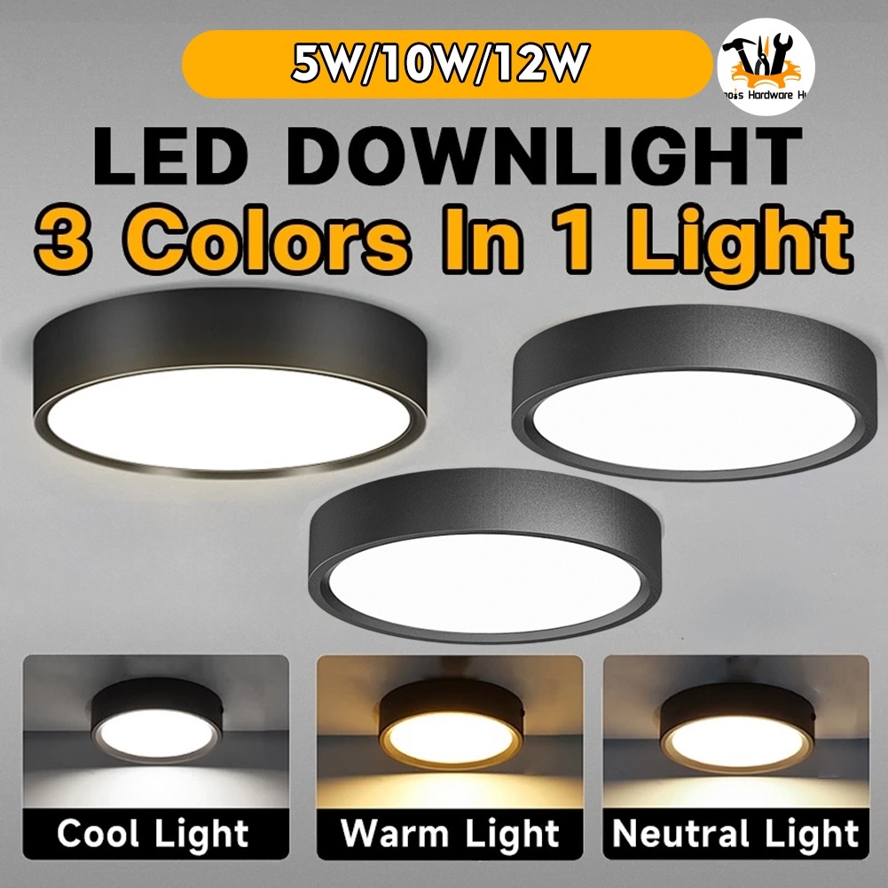 Tri Color Pin Light Surface Mounted Led Ceiling Light Round Downlights ...