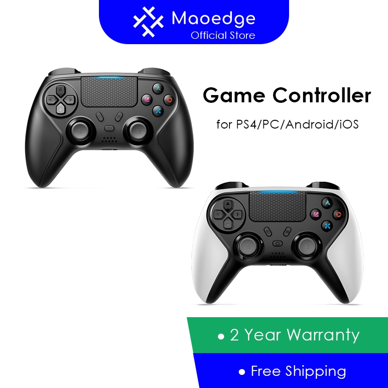 Maoedge Wireless Game Controller Bluetooth Gamepad with RGB Light for PS4 PC Black Myth Wukong ...