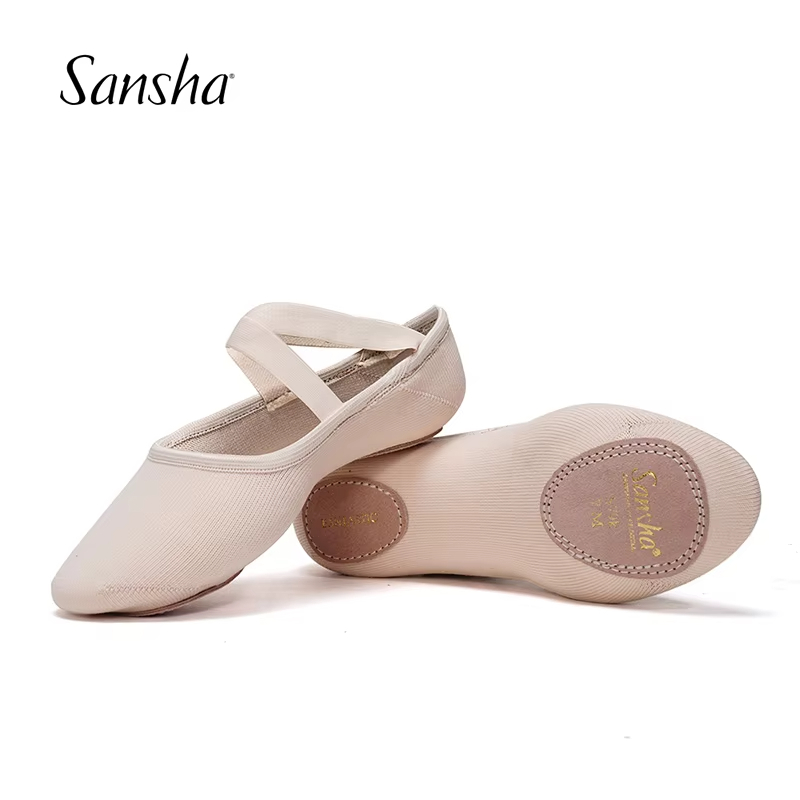 Sansha Adult Ballet Shoes Nylon Spandex Elastic Strap Ballet Slippers ...
