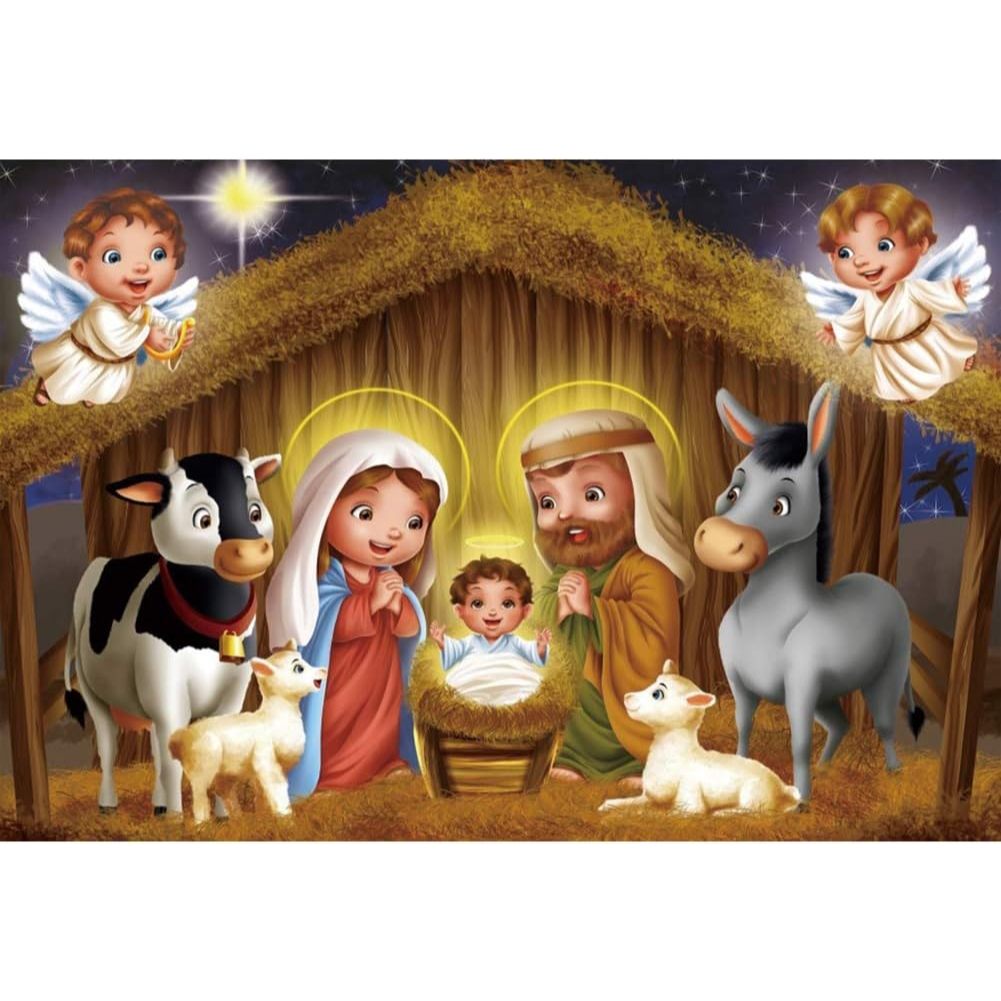 Nativity Scene Photography Backdrop 5x3ft Holy Night Photography ...