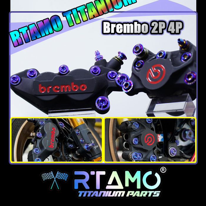 RTAMO Titanium Gr5 Anti-Theft Bolt M8 Brembo 2P M10 Brembo 4P CNC 2P/4P ...