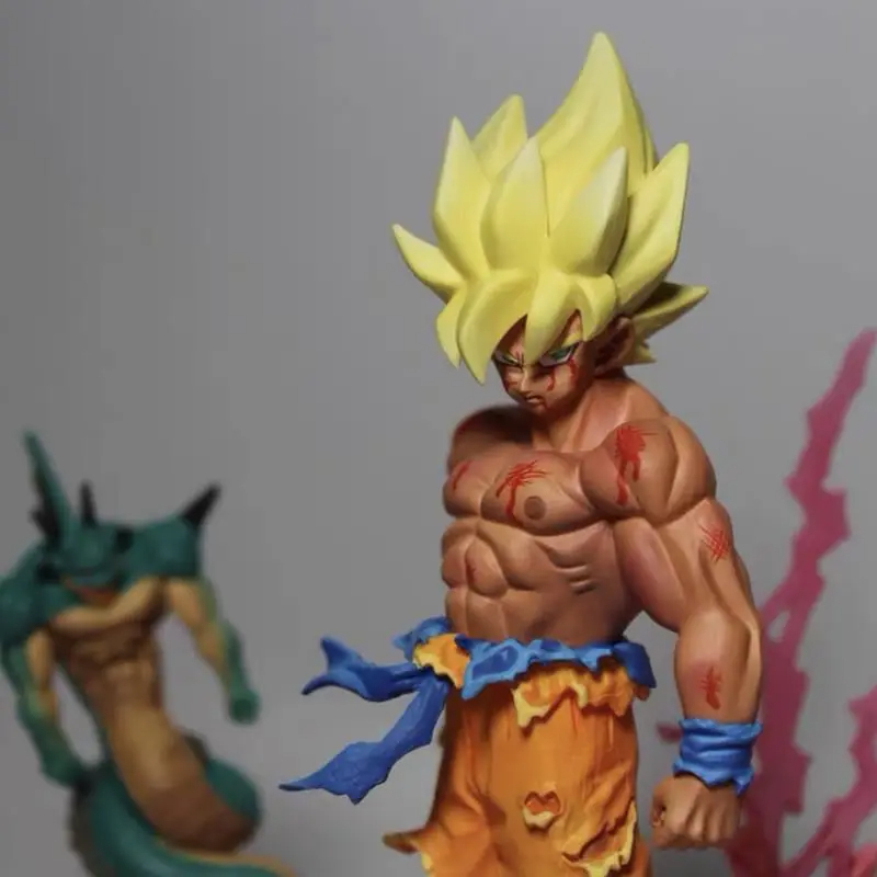 Dragon Ball GK Super Saiyan Battle-Damaged Goku Shenron Scene Diorama ...