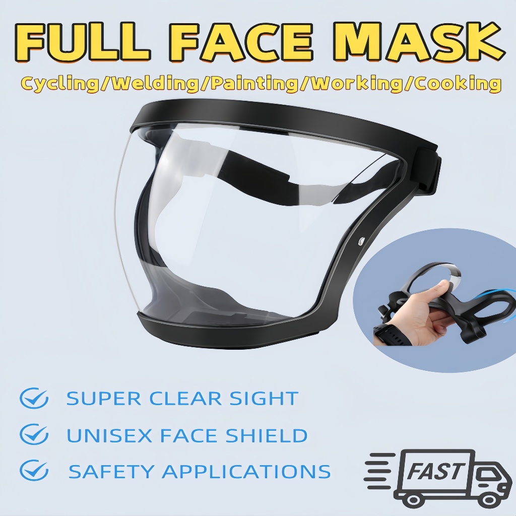 Transparent Full Fcae Mask Face shield Acrylic Anti Fog Dustproof ...
