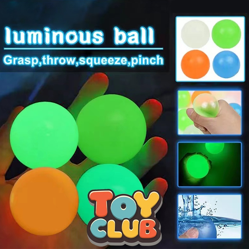 Luminous Stick Wall Ball Stress Relief Toys Sticky Squash Ball Globbles ...