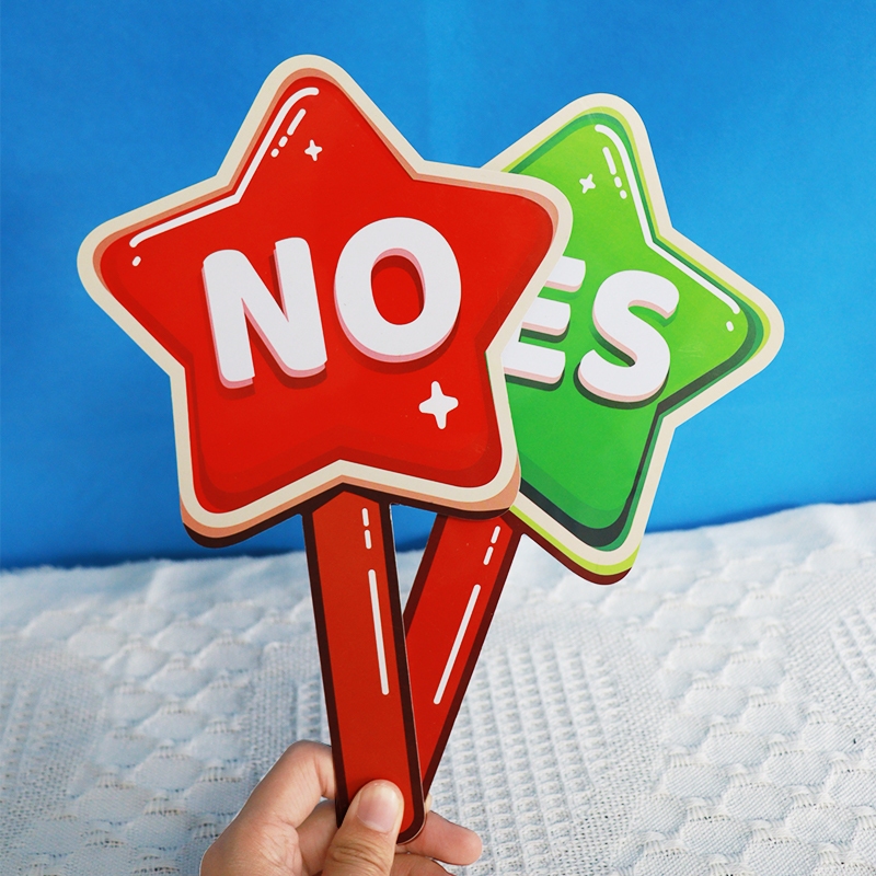 Five-pointed Star yes-no Hand Holding Card Early Childhood Education ...