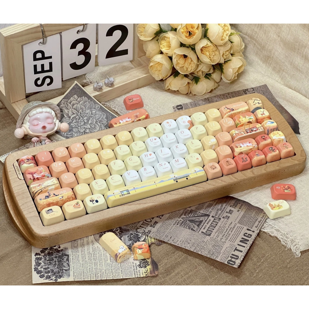 Stepping Autumn Keycaps 130 Keys Cherry/MOA Height PBT Material Keycap ...
