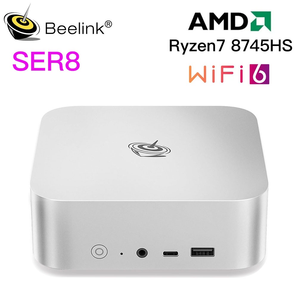 Beelink Mini PC SER8 AMD Ryzen 7 8745HS DDR5 5600MHz M2 NVME PCIe4.0 SSD USB4.0 2.5Gbps Desktop ...