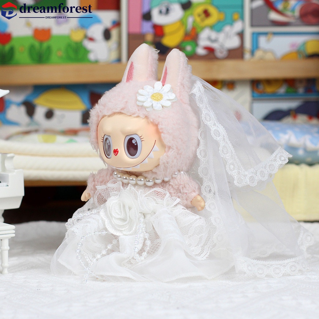 DREAMFOREST (Only Cloth) Macaron Labubu Clothes Rubber Face Blind Box ...