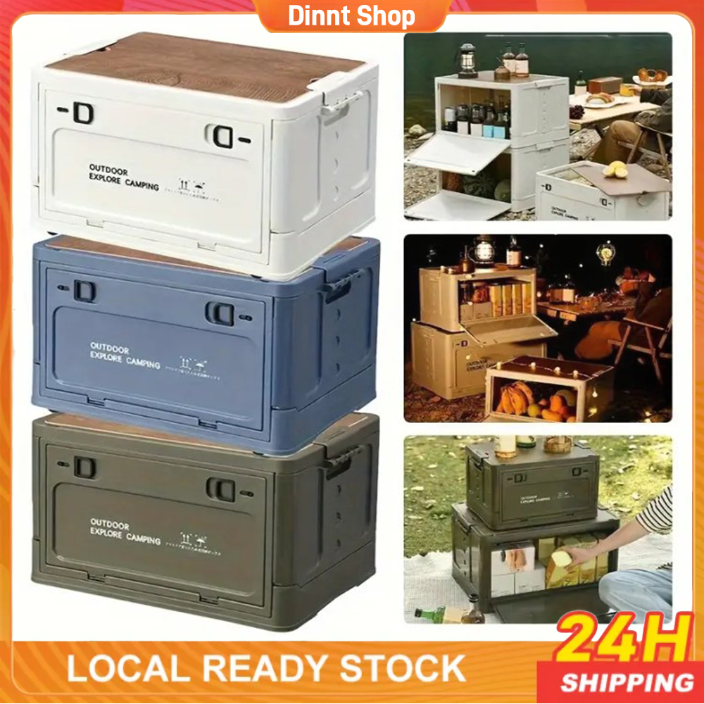Outdoor Foldable Storage Box 30L Camping Box Organizer Storage Wood ...
