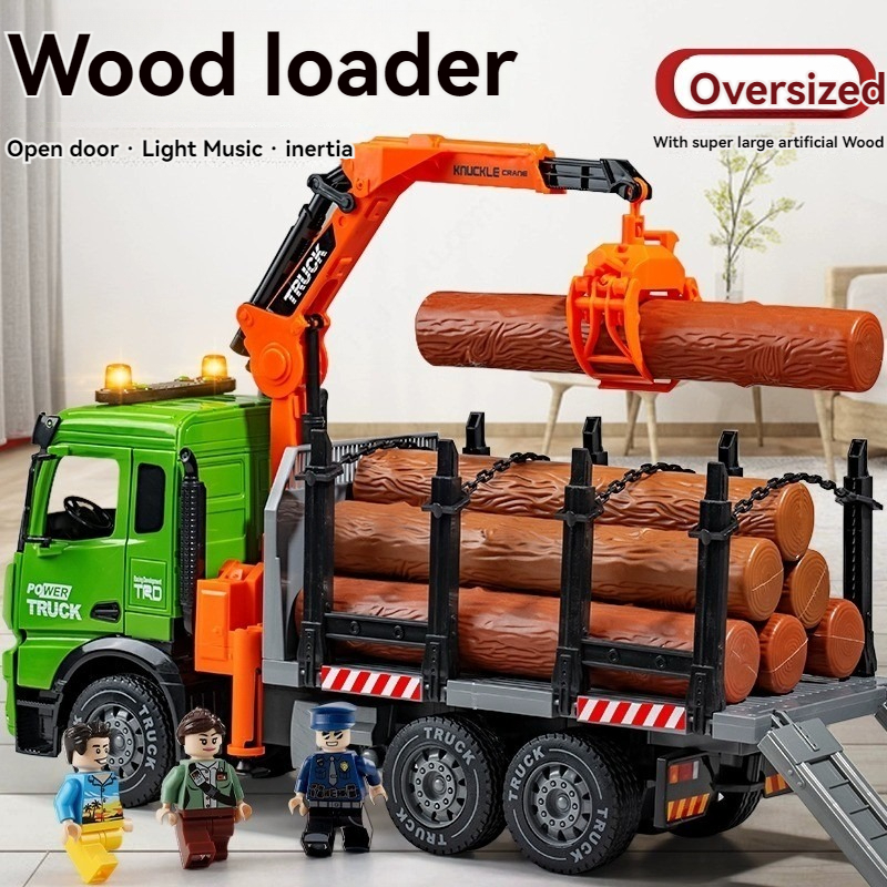 crane truck toys big Oversized Wood Transporter Children's Toy Car ...