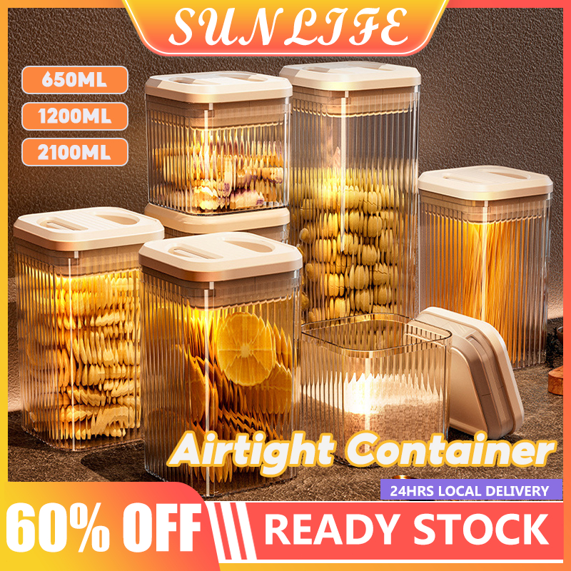 Sunlife Transparent Airtight Container Food Grain Cereal Sealing ...