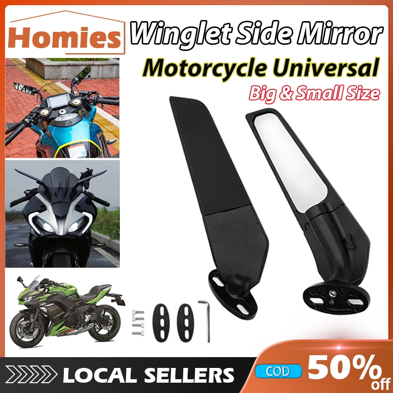 Winglet Side Mirror Universal Winglet Alloy Stealth Mirror Motorcycle ...