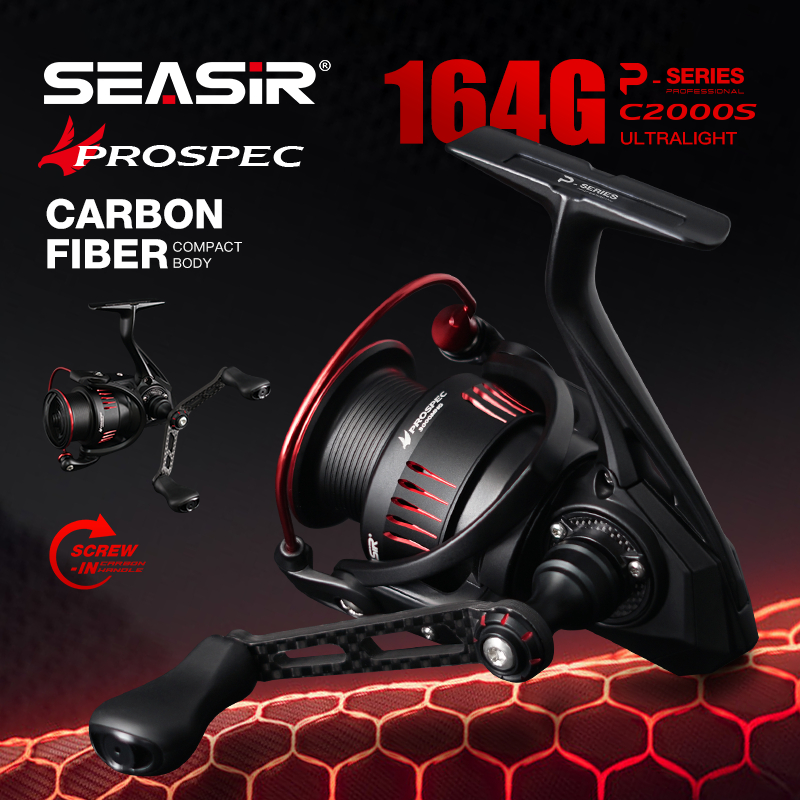 Seasir P-Series Prospec Carbon Fiber Spining Fishing Reel Ultralight Carbon Washers 8+1BB 5.2:1/ ...