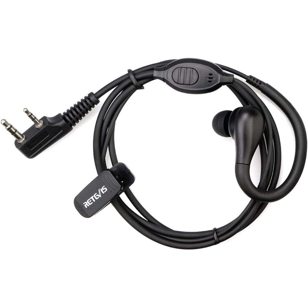 Retevis EEK007 Earpiece with Mic Earhook 2 Pin K head for Kenwood ...