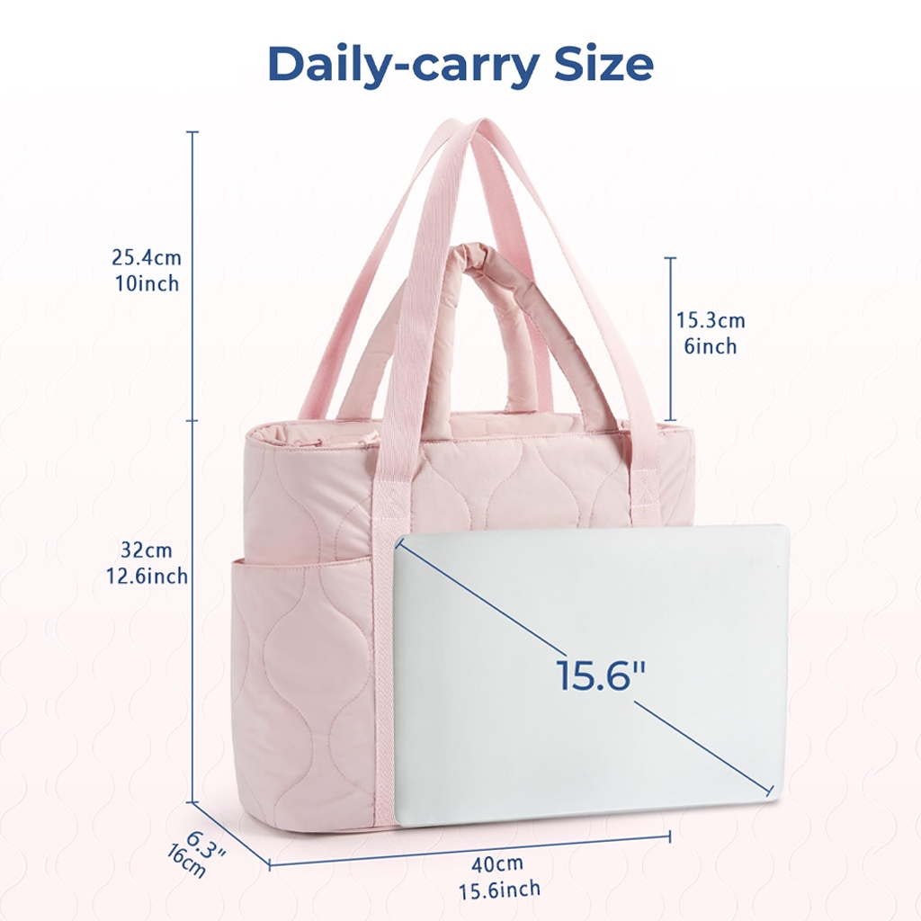 BAGSMART Puffer Tote Bag for Women, Quilted Travel Shoulder Bag, Large ...
