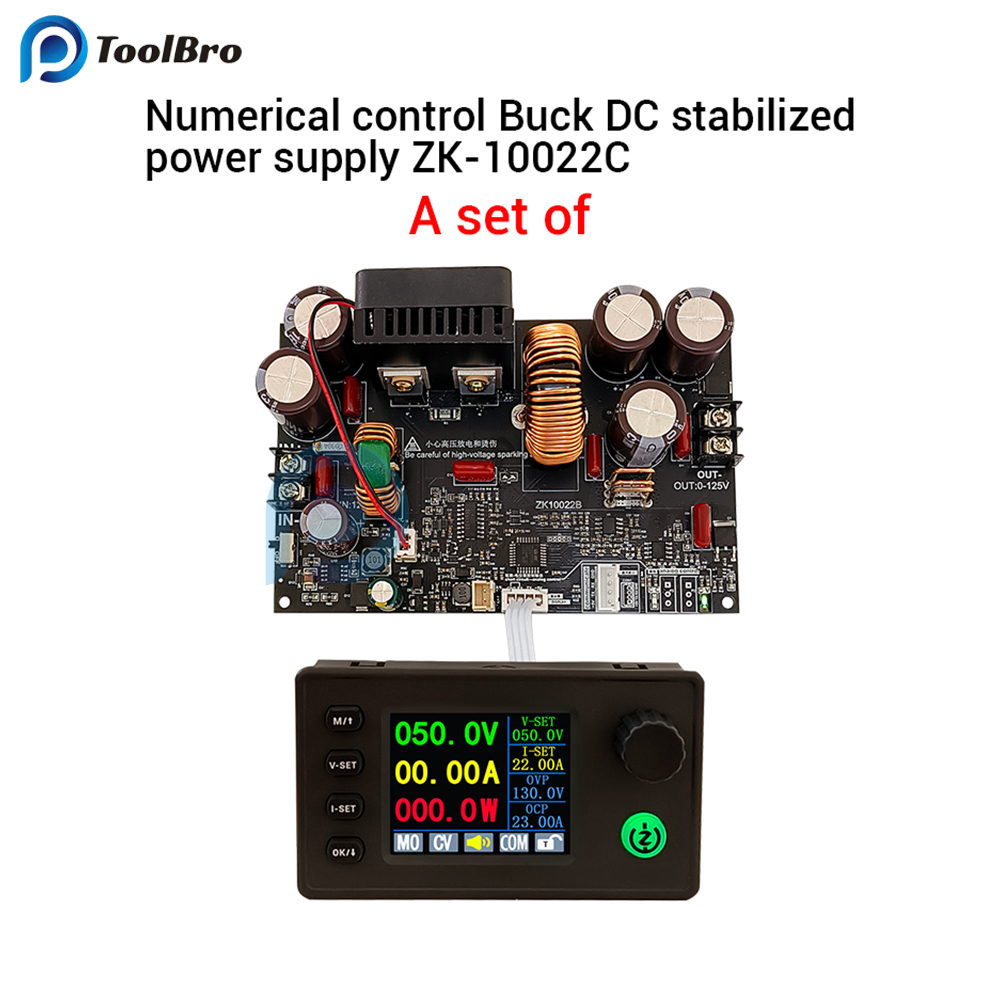 ZK-10022 CNC Step-Down DC Power Supply Black PCB 1500W Adjustable ...
