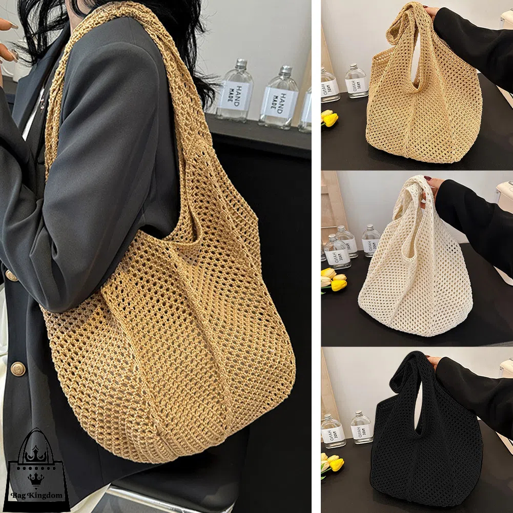 Large-capacity Beach Crochet Handbag Korean New Cross-Border Bag Lazy ...