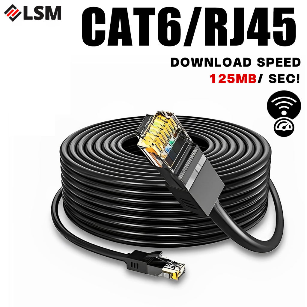 5 meters to 100m 50m 30m 15m Cat6 waterproof and sunscreen outdoor RJ45 ...