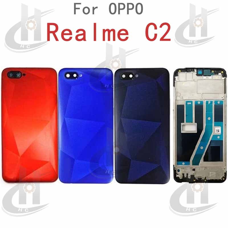 For OPPO Realme C2 C2S RMX1941 RMX1945 Battery Back cover Housing middle frame + Button + LCD ...