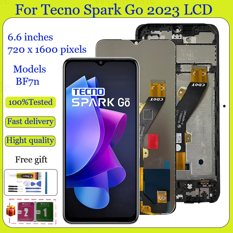 original LCD For Tecno Spark Go 2023 BF7 BF7n LCD Display Touch Screen with Frame Digitizer ...