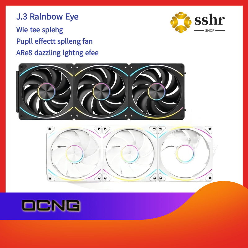 OCNG PJ-3 Rainbow Eye Wireless Splicing Fan-12cm 3-In-1 PC Cooling Case ...