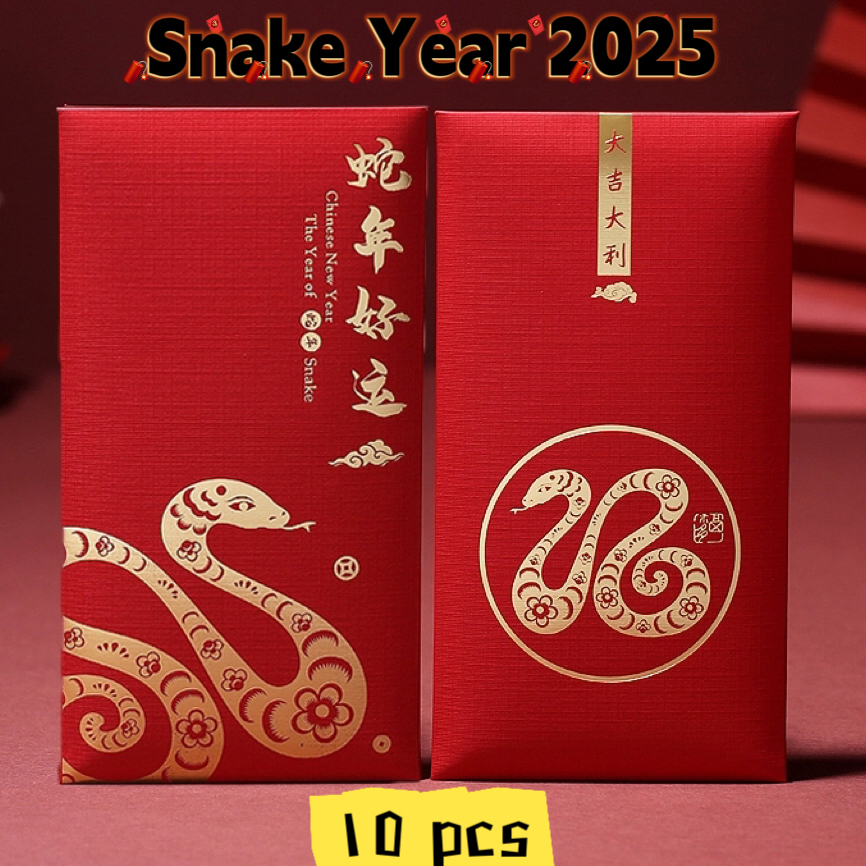 Snake Cny 2025 Red Packet Angpow Ang Bao Red Envelope Money Customised ...