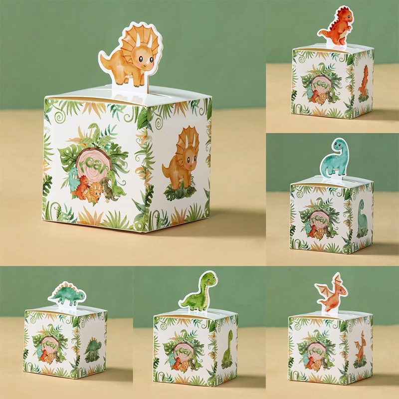 24pcs Mixed Styles Cartoon Dinosaur Candy Box Roar Dinosaur Papaer Gift ...