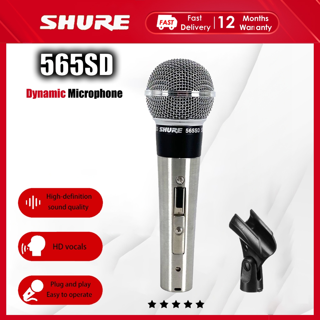 Shure 565SD Classic Dynamic Vocal Microphone with Cardioid Pickup Mode ...