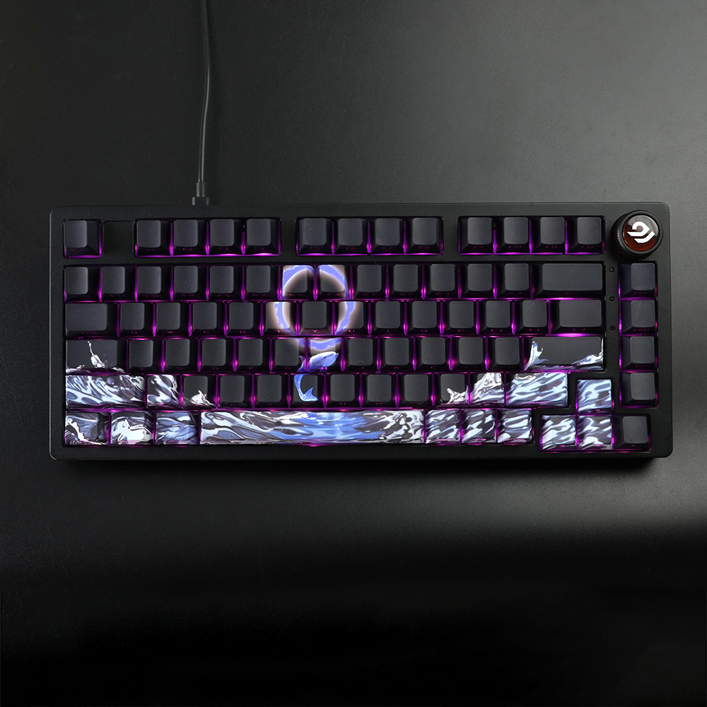 XVX Blue Sea Tide Cherry Profile Double shot 5-sided Dye-Sub PBT Keycap ...