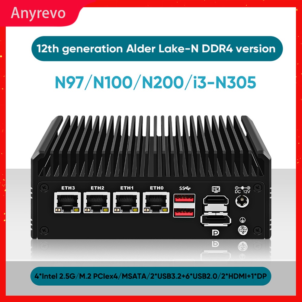 New 2.5G Soft Router Intel i3 N305 N100 4*i226-V DDR4 PCIe3.0x4 MSATA 2 ...