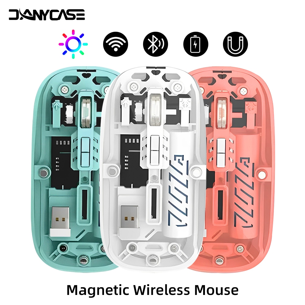 Transparent Bluetooth Wireless Mouse USB Silent Mice For Laptop Tablet ...