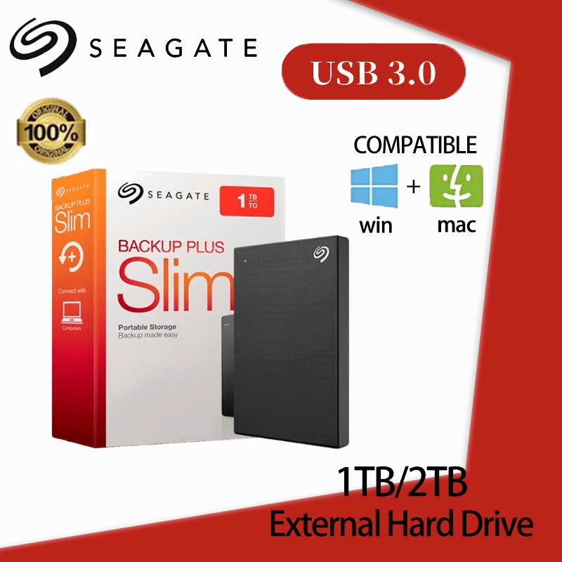 Seagate External Hard Drive Slim Hard disk USB 3.0 Expansion HDD 1TB ...