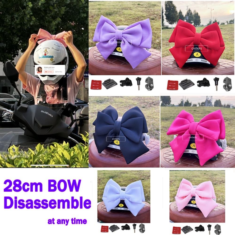 28cm Female helmet bow decoration motorcycle helmet detachable DIY ...