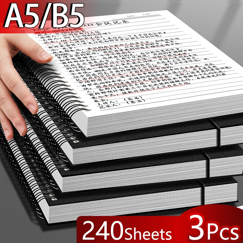 A5/B5 80Sheets Line Coil Notebook Notepad Thick College Notebook School ...