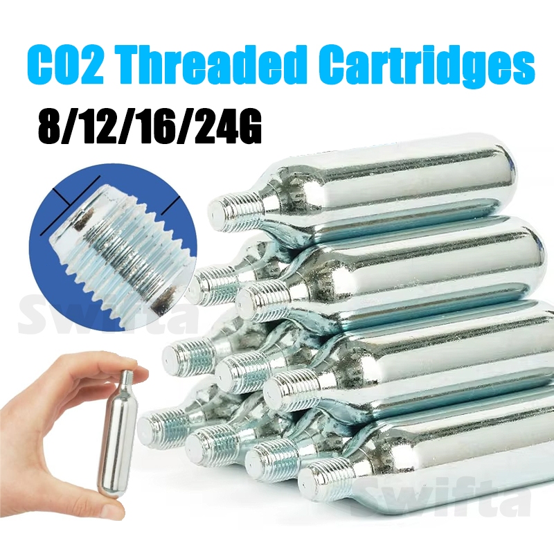 8/12/16/24G CO2 threaded cartridges CO2 gas cylinder for aquarium wrist ...