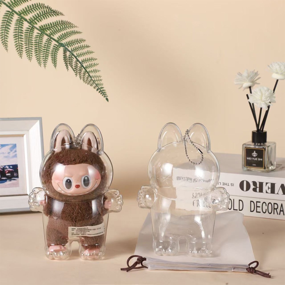 OM Labubu Doll Clear Acrylic Protective Case Transparent Bag for Labubu ...