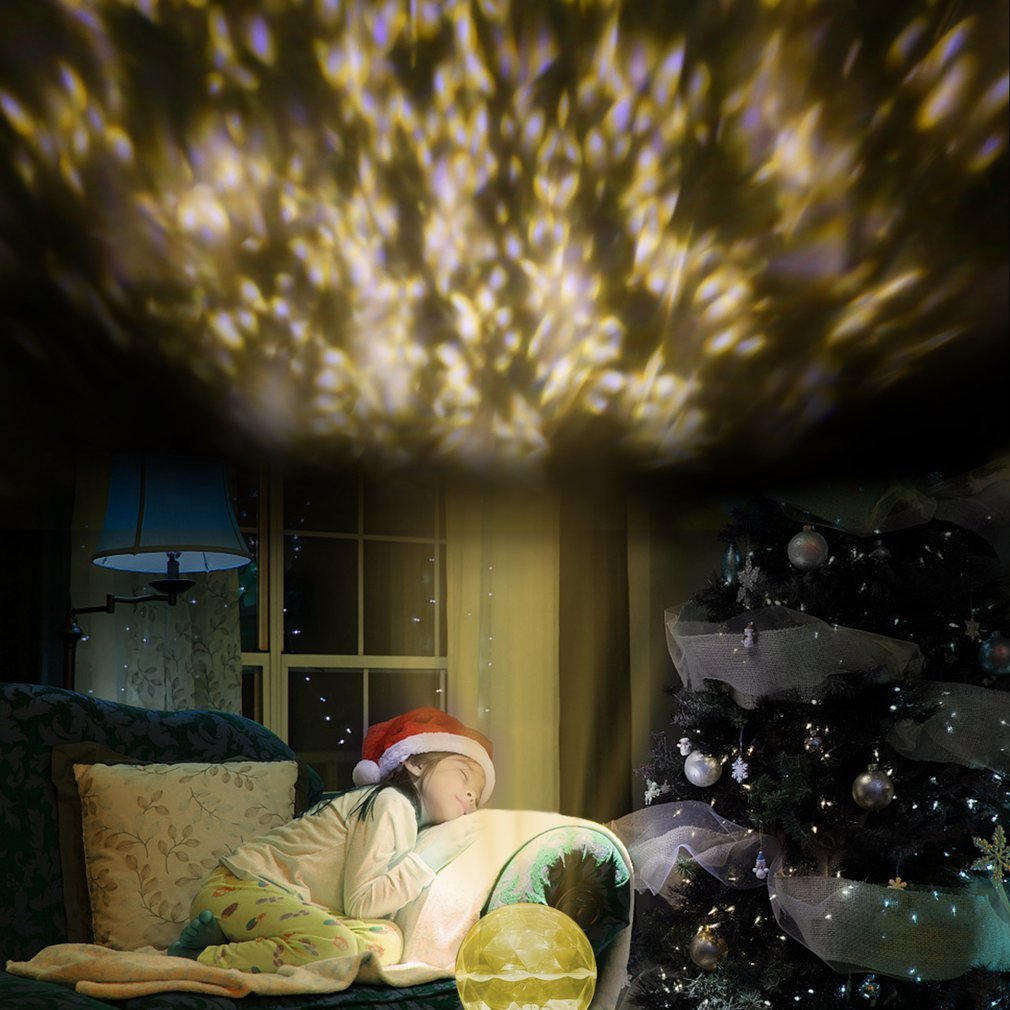 Waterproof Spotlight Rotating LED Projection Lamp With Flame Lighting ...