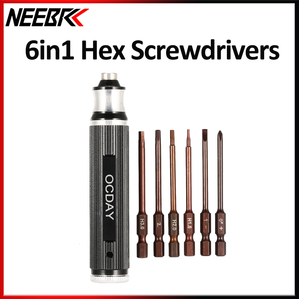 NEEBRC 6 in1 RC Hex Driver Set Hex Allen Screwdriver Kit 1.5/2.0/2.5/3 ...
