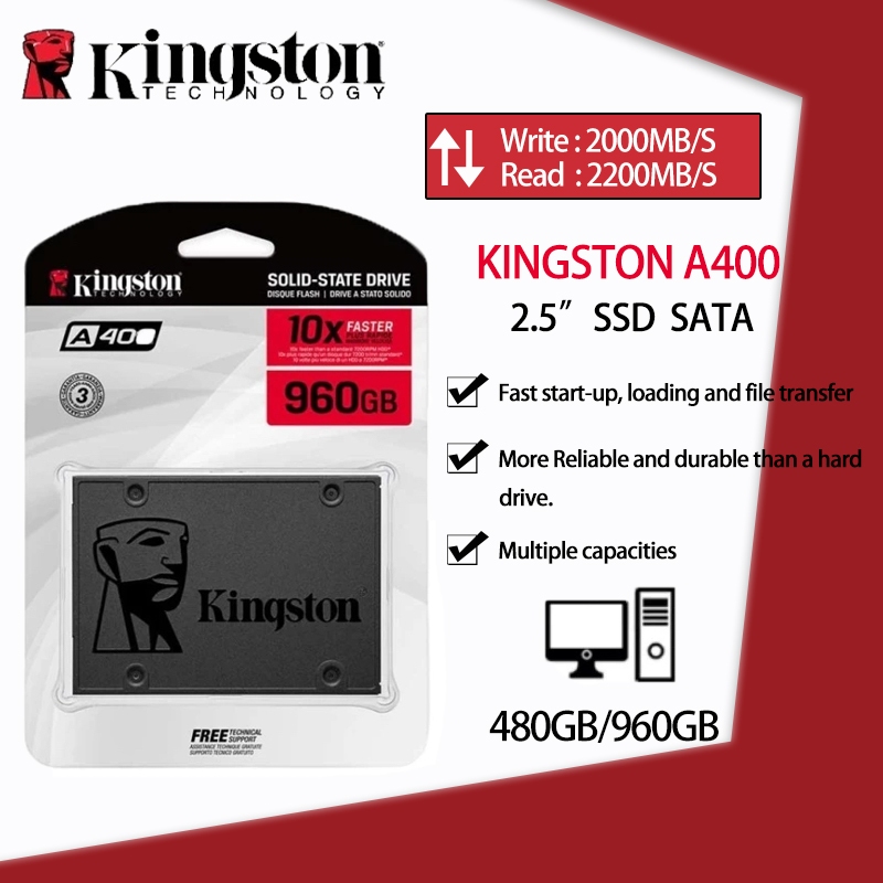 Kingston A400 SSD 480G 960G SATA3 2.5 inch Internal Solid State Drive For Desktop laptop ...