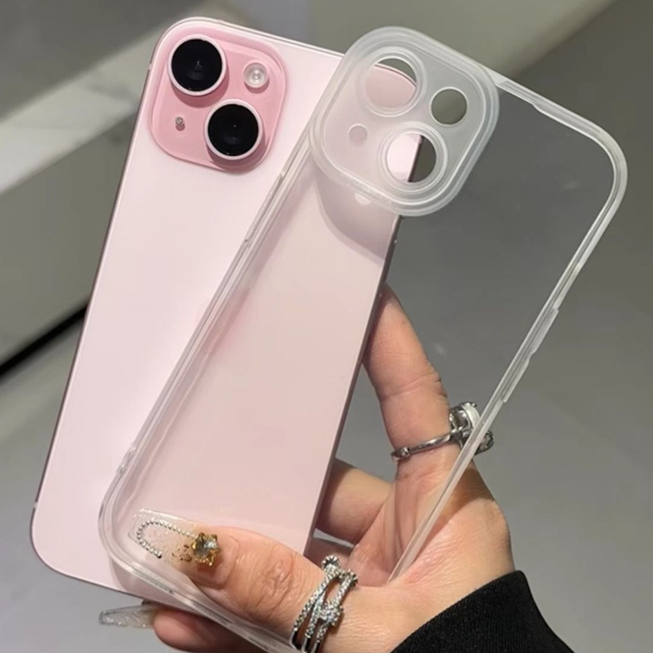 Simple Square Straight Edge Clear Crystal Soft Silicone Phone Case for ...
