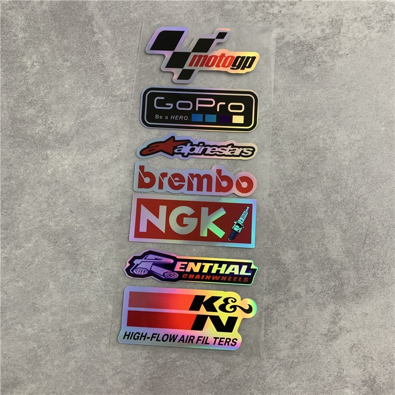 MOTO GP Multicolor Reflective Motorcycle Side Strip Bike Helmet Sticker ...
