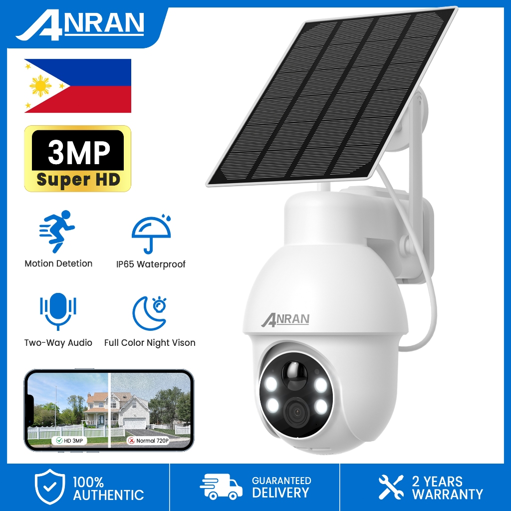 ANRAN 3MP 5MP security camera outdoor-solar security wireless camera ...