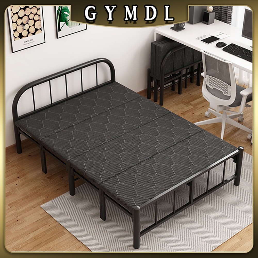 Portable Folding Bed 90/100/120CM 4 Fold Style Foldable Bed Double ...
