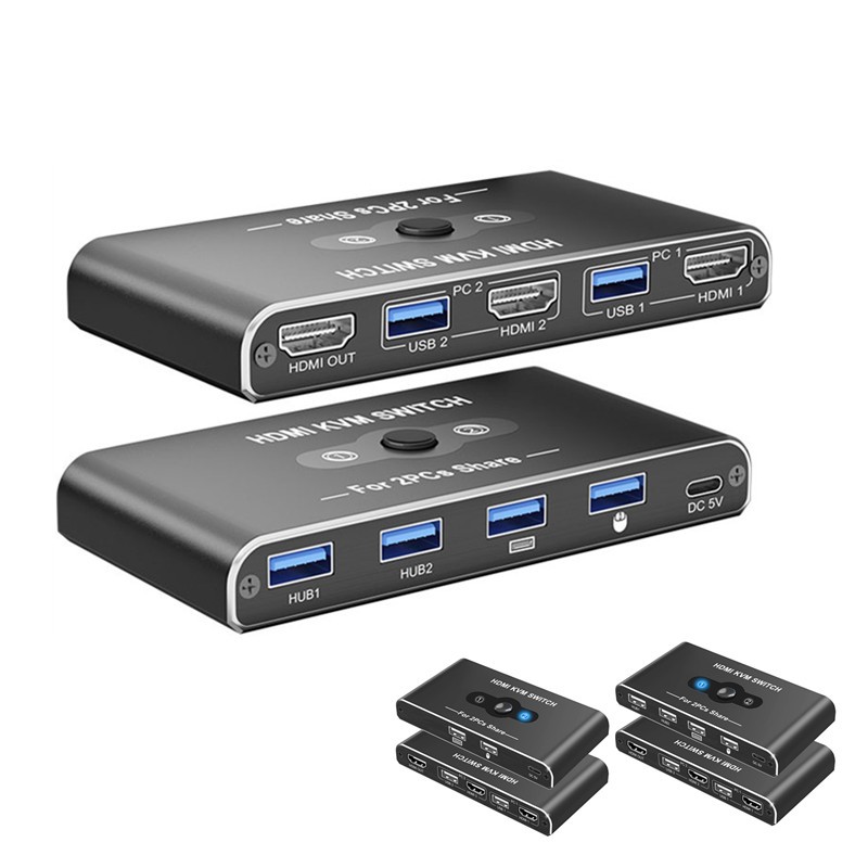 HDMI 2.0 KVM Switcher USB2.0/3.0 HDIM 2 input 1 Output 4K 60Hz 2PC Sharing 1 Monitor Mouse ...