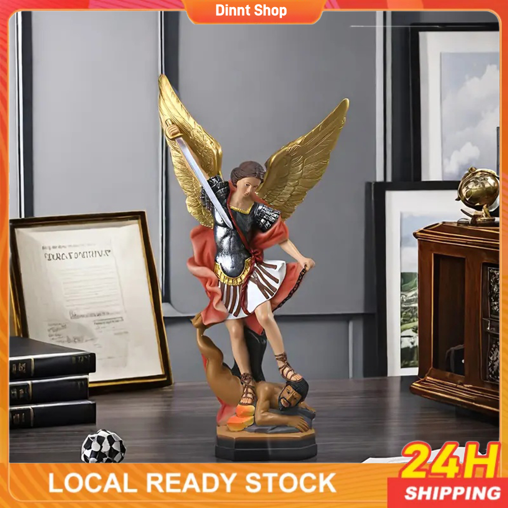 Archangel Michael Figurine St. Michael San Miguel Arcangel Colored ...