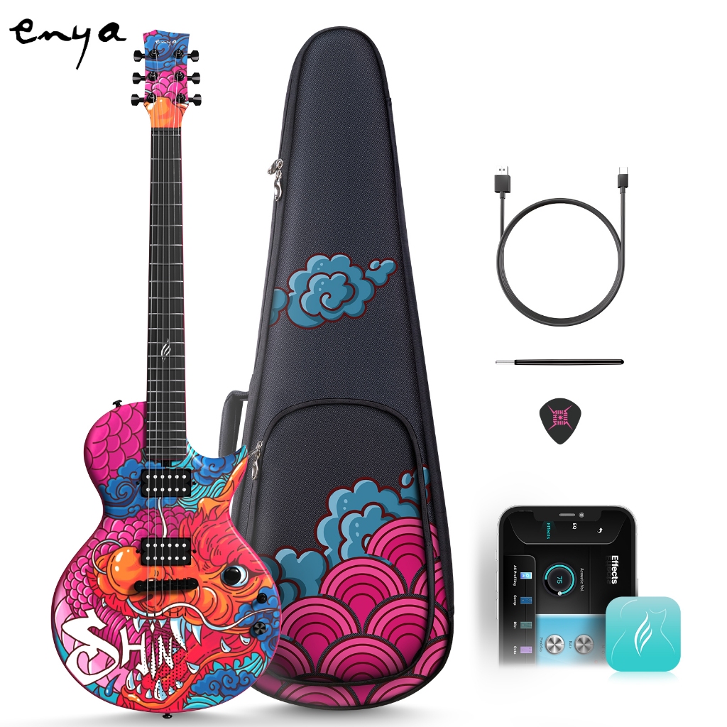 Enya Electric Guitar Shinichi Kobayashi Signature Loong Nova Go Sonic Smart Carbon Fiber Guitar ...