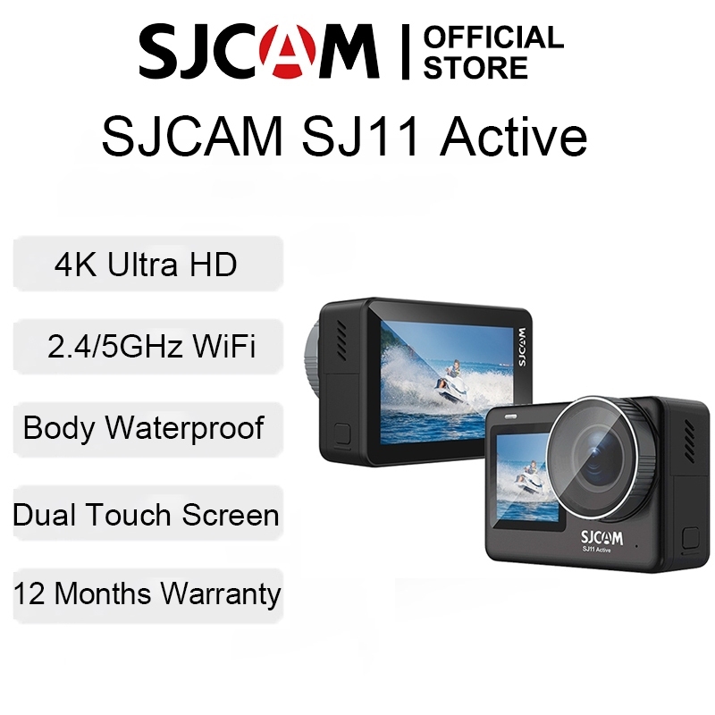 SJCAM SJ11 Active Action Camera Dual Touch Screen 4K Ultra HD 20MP DV ...