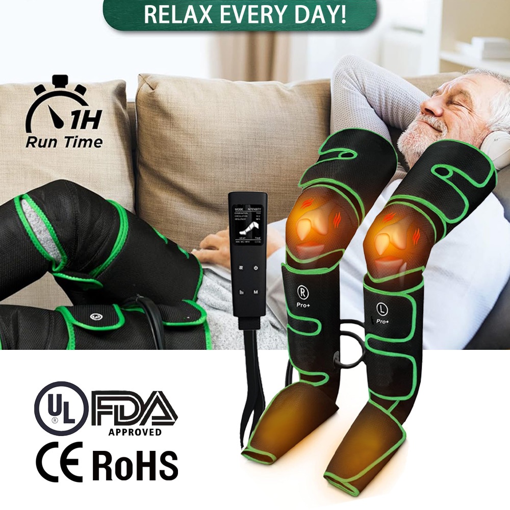 Leg Air Compression Massager Machine, Cordless and Rechargeable Thigh ...